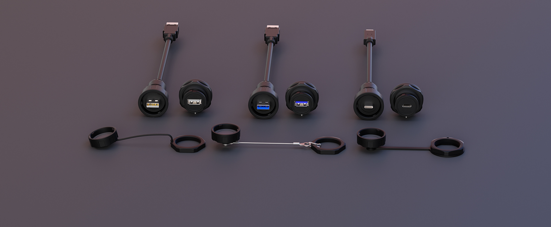 YU-TYPE-C Circular Waterproof Plug Data Cable Assembly