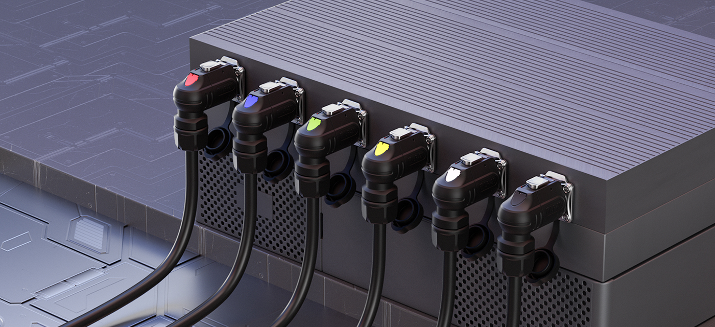 LP-20-2 Pin 90° Industrial Circular Waterproof Terminal Block