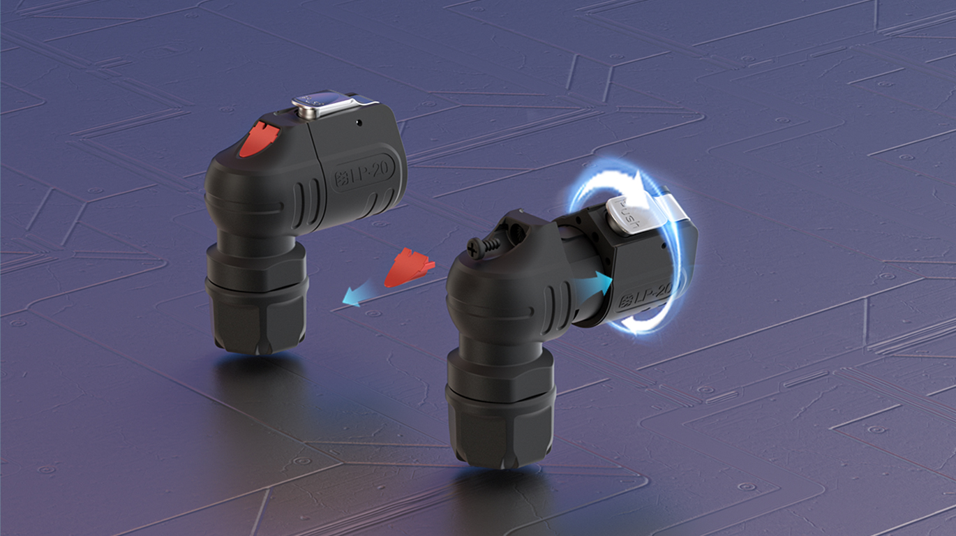 LP-20-2 Pin 90° Industrial Circular Waterproof Aviation Plug Signal Connector